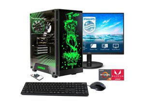 4045643121619 - E (A bis G) HYRICAN PC-Komplettsystem Multimedia Rockstar SET02161 Computer-Komplettsysteme Windows 11 inklusive 27 Monitor Philips 271V8LA Gr Microsoft Windows 11 Home (64 Bit) 16 GB RAM 1000 GB SSD schwarz Bestseller