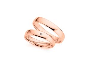 Image of Trauring PHÖNIX "Schmuck Geschenk Gold 333 Ehering LIEBE versch. Varianten" Fingerringe Gr. 49, 0,01 ct SI = kleine Einschlüsse mit Brillant, Roségold 333, 4,0 mm, rosegold (roségoldfarben) Trauringe Made in Germany, wahlweise mit oder ohne Brillant