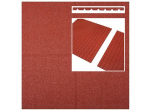 8718481398869 - Fallschutzmatten Fallschutzplatten rot 500x500x65mm (m2) - Intergard