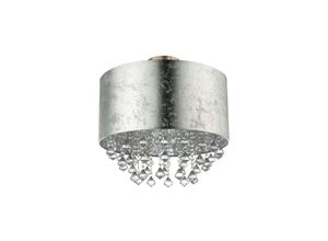 4059157203556 - Etc-shop - Deckenleuchte Kristallbehang Kristallleuchte Esszimmer Deckenlampe Kristalle Blattsilber Metall 1x E27 DxH 30x31 cm