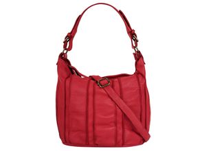 4260543062170 - Shopper SAMANTHA LOOK Damen Gr B H T 35cm x 27cm x 20cm onesize rot Leder leicht glänzend unifarben Taschen echt Leder Made in Italy