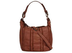 4260543062163 - Shopper SAMANTHA LOOK Damen Gr B H T 35cm x 27cm x 20cm onesize braun (cognac) Leder leicht glänzend unifarben Taschen echt Leder Made in Italy