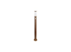 4059157181243 - Pollerleuchte mit Bewegungsmelder Außenlampe Standleuchte IP44 Gartenlampe Holzoptik Wetterfest modern Edelstahl opal braun 1x E27 Fassung DxH