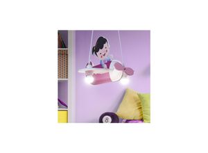 9007371483907 - - Hängeleuchte Flugzeug pink Kinderleuchte hängend Pendelleuchte Kinderzimmer Holz 2x E27 Fassungen LxBxH 43x40x120 cm