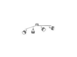 4003474394022 - Wofi - Deckenlampe Deckenstrahler Schlafzimmerleuchte Spotleiste 4-flammig verstellbar Stahl chromfarben grau 4x E14 Fassungen LxBxH 85x202x9 cm