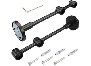 4016318198106 - Doppelträger Gardinenstangenhalterungen Gr Ø 16 cm schwarz Gardinenstangenhalter Gardinenstangenhalterungen für Gardinenstangen Ø 16 mm