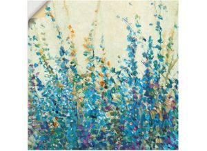 4062144378496 - Wandbild ARTLAND Blautöne II Bilder Gr B H 50 cm x 50 cm Wandaufkleber - Vinyl Blumenwiese quadratisch 1 St blau Bild Metallbild Metallbilder Bilder als Alubild Leinwandbild Wandaufkleber oder Poster in versch Größen