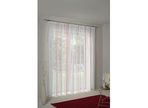 4004567095109 - Vorhang WIRTH Chloé Gardinen Gr 120 cm Faltenband 300 cm rot Gardine Übergardine Fertiggardine Flauschvorhang Gardinenstore Fertigstore Langstore Kräuselband Store