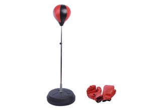 4250871200894 - Punchingball-Set mit Boxhandschuhe schwarz silber rot Punchingball Standboxsack Standbox Boxhandschuhe