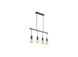 9007371470020 - - Pendelleuchte Hängelampe Esstischleuchte Industrial Pendellampe Wohnzimmer 4-flammig Metall grau antik 4x E27 LxH 90x120 cm
