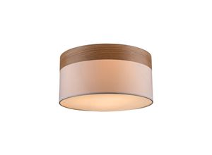 4059157193031 - Etc-shop - Deckenleuchte Deckenlampe Wohnzimmer Leuchte rund blau Holz Textil beige Metall Stoff 1x E27 DxH 40x25 cm Esszimmer
