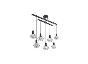 4059157155251 - Etc-shop - Pendel Leuchte Balken Wohn Ess Zimmer Beleuchtung Käfig Hänge Decken Lampe schwarz-matt höhen verstellbar