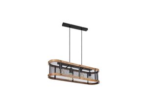 4059157180192 - Etc-shop - Hängelampe Esstisch Pendelleuchte Holzlampe Esstischleuchte 4-flammig Hängeleuchte mit Holzrahmen Gitteroptik Rustikal schwarz braun