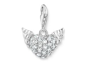 9120700998832 - Charm-Einhänger THOMAS SABO Flügelherz weiße Steine 0626-051-14 Charms bunt (silberfarben weiß weiß) Damen Charms Anhänger mit Zirkonia (synth)