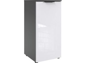 4065979034247 - Kommode WIMEX level36 D by fresh to go grau (korpus graphit front lack weiß) B41 H92 T41 Spanplatte Sideboards 1-türig mit soft-close Funktion lackierte Front schwarze Griffe