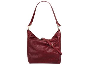 4262427390362 - Shopper SAMANTHA LOOK Damen Gr B H T 39cm x 31cm x 13cm onesize rot Leder Reptilienprägung Taschen echt Leder Made in Italy