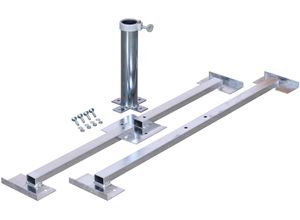 4000570839006 - Plattenständer SCHNEIDER SCHIRME grau (silberfarben) B1065cm H365cm Stahl Schirmhalterungen für 55 mm Ø Rohr