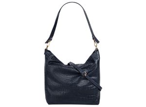 4262427390409 - Shopper SAMANTHA LOOK Damen Gr B H T 39cm x 31cm x 13cm onesize blau Leder Reptilienprägung Taschen echt Leder Made in Italy