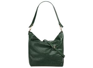 4262427390379 - Shopper SAMANTHA LOOK Damen Gr B H T 39cm x 31cm x 13cm onesize grün Leder Reptilienprägung Taschen echt Leder Made in Italy