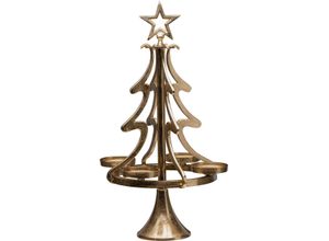 4064118967279 - Adventsleuchter MY HOME Tannenbaum Weihnachtsdeko Kerzenhalter Gr H 8600 cm goldfarben Windlichter Laternen Kerzenständer aus Aluminium Höhe 86 cm