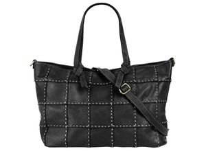 4260543061302 - Shopper SAMANTHA LOOK Damen Gr B H T 48cm x 30cm x 13cm onesize schwarz Leder leicht glänzend unifarben Taschen echt Leder Made in Italy