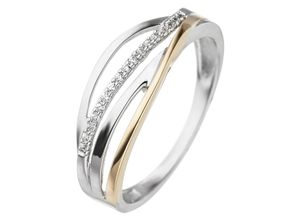 4061861023221 - Goldring JOBO Fingerringe Gr 50 Gelbgold 333-Weißgold 333 goldfarben (gelbgold 333) Damen Fingerringe 333 Gold bicolor mit Zirkonia