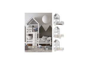 4251421961517 - Kinderbett Teddy 90x200cm Spielturm Bett Spielbett Jugendbett Hausbett Weiß 4251421961517 - Kinderbett Teddy 90x200cm Spielturm Bett Spielbett Jugendbett Hausbett Weiß