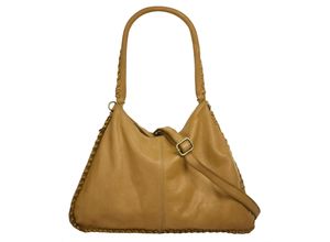 4260543051907 - Shopper SAMANTHA LOOK Damen Gr B H T 34cm x 24cm x 9cm onesize gelb Leder leicht glänzend unifarben Taschen echt Leder Made in Italy