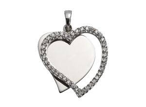 4006046320849 - Ketten-Anhänger FIRETTI Schmuck Geschenk Silber 925 Anhänger für Halskette Herz+Liebe Schmuckanhänger Gr Silber 925 (Sterlingsilber) 57 g silberfarben (silberfarben kristallweiß kristallweiß) Damen Anhänger mit Zirkonia (synth)