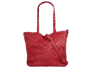 4260543056384 - Shopper SAMANTHA LOOK Damen Gr B H T 33cm x 30cm x 15cm onesize rot Leder Taschen echt Leder Made in Italy