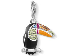 4051245432961 - Charm-Einhänger THOMAS SABO Tukan 1727-691-7 Charms gelb (silberfarben gelb schwarz mehrfarbig) Damen Charms Anhänger mit Zirkonia (synth)