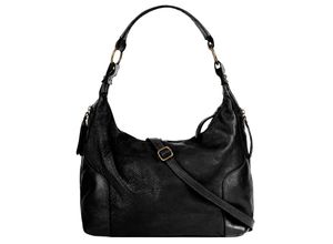 4260543061500 - Shopper SAMANTHA LOOK Damen Gr B H T 41cm x 30cm x 11cm onesize schwarz Leder Taschen echt Leder Made in Italy