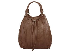 4260543048952 - Shopper FORTY Damen Gr B H T 32cm x 27cm x 16cm onesize braun (cognac) Leder leicht glänzend unifarben Taschen echt Leder Made in Italy