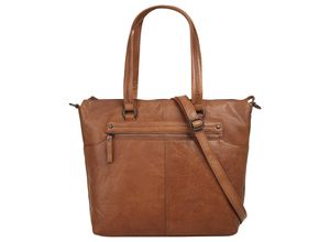 8718749054117 - Shopper SPIKES & SPARROW Damen Gr B H T 31cm x 28cm x 9cm onesize braun (cognac) Leder vintage Taschen echt Leder