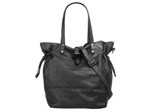 4260543050467 - Shopper FORTY Damen Gr B H T 33cm x 30cm x 23cm onesize grau Leder leicht glänzend unifarben Taschen echt Leder Made in Italy