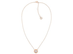 7613272363990 - Kette mit Anhänger TOMMY HILFIGER Schmuck Edelstahl Halsschmuck Ankerkette CASUAL Halsketten Gr Edelstahl Länge 46 cm rosegold (roségoldfarben weiß) Damen Ketten mit Anhänger Glasstein