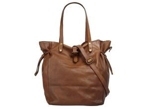 4260543050429 - Shopper FORTY Damen Gr B H T 33cm x 30cm x 23cm onesize braun (cognac) Leder leicht glänzend unifarben Taschen echt Leder Made in Italy