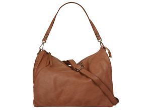 4260543059323 - Umhängetasche SAMANTHA LOOK Damen Gr B H T 32cm x 25cm x 14cm onesize braun (cognac) Leder leicht glänzend unifarben Taschen echt Leder Made in Italy