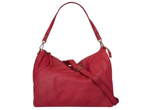 4260543059330 - Umhängetasche SAMANTHA LOOK Damen Gr B H T 32cm x 25cm x 14cm onesize rot Leder leicht glänzend unifarben Taschen echt Leder Made in Italy