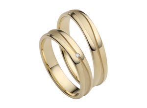 4007972550850 - Trauring FIRETTI Schmuck Geschenk Gold 750 Hochzeit Ehering LIEBE Fingerringe Gr 62 ohne Brillant Gelbgold 375 4 mm gelb (gelbgoldfarben) Trauringe Made in Germany wahlweise mit oder ohne Brillant