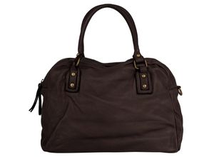 4262427391079 - Shopper SAMANTHA LOOK Damen Gr B H T 37cm x 26cm x 13cm onesize braun Leder leicht glänzend unifarben Taschen echt Leder Made in Italy
