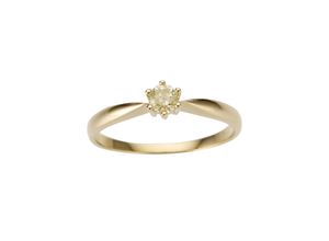 Image of Solitärring FIRETTI "Schmuck Geschenk Gold 750 Damenring Verlobungsring Goldring Solitär" Fingerringe Gr. 16, 0,2 ct P2 = erkennbare Einschlüsse, Gelbgold 750-Diamanten, gelb (gelbgoldfarben) Damen Solitär Ringe mit Brillant