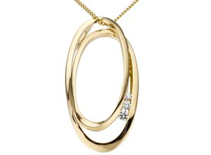 4041633001923 - Ketten-Anhänger FIRETTI Schmuck Geschenk Gold 585 Halsschmuck Anhänger für Halskette Schmuckanhänger Gr 008 ct P2 = erkennbare Einschlüsse Gelbgold 585-Diamanten 22 g weiß (gelbgoldfarben weiß w=weiß) Damen Anhänger mit Brillanten