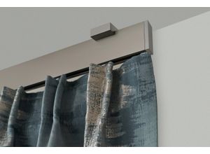 9002777159180 - Gardinenstange GARESA FLAT Gardinenstangen Gr L 240 cm 1 St 1 läufig silberfarben (vernickelt) Gardinenstangen Deckenmontage Rechteckprofil perfekter Lauf modern verlängerbar mit Endkappe