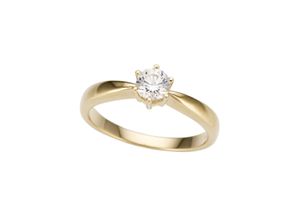 Image of Solitärring FIRETTI "Schmuck Geschenk Gold 750 Damenring Verlobungsring Goldring Solitär" Fingerringe Gr. 16, 0,5 ct P2 = erkennbare Einschlüsse, Gelbgold 585-Diamanten, gelb (gelbgoldfarben) Damen Solitär Ringe mit Brillant