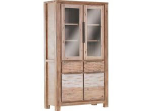 4061915118477 - Vitrine Tulsa braun (smoked) B115cm H200cm T49cm Holz teilmassiv Schränke Höhe 200 cm