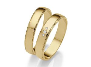 4007972654633 - Trauring FIRETTI Schmuck Geschenk Gold 375 Hochzeit Ehering LIEBE Fingerringe Gr 50 002 ct SI = kleine Einschlüsse mit Brillanten Gelbgold 375 4 mm gelb (gelbgoldfarben) Trauringe Made in Germany wahlweise mit oder ohne Brillanten