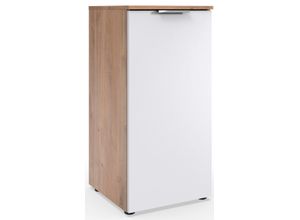 4065979030713 - Kommode WIMEX Level by fresh to go weiß (front weiß korpus plankeneiche nachbildung) B41 H84 T41 Spanplatte Sideboards 1-türig mit soft-close Funktion 41cm breit 92cm hoch