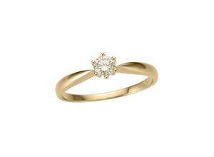 Image of Solitärring FIRETTI "Schmuck Geschenk Gold 750 Damenring Verlobungsring Goldring Solitär" Fingerringe Gr. 16, 0,25 ct LR = lupenrein, Gelbgold 750-Diamanten, gelb (gelbgoldfarben) Damen Solitär Ringe mit Brillant