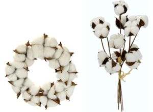 4019844749262 - Kunstkranz IGEA Kranz Bund Kunstpflanzen Gr B H 17 cm x 36 cm 2 St weiß Kunstkranz Kunst-Kränze Kunstpflanzen Baumwolle